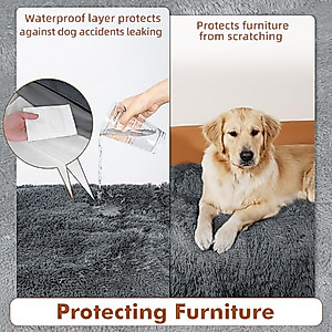 Mora Pets Dog Couch Bed for Furniture Protector Waterproof Dog Mat with Removable Washable Cover and Anti-Slip Bottom Bolster Plush Pet Sleeping Mattress for Large Medium Small Dogs