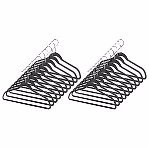 Whitmor Black Spacemaker Plastic Suit Hangers Set of 20