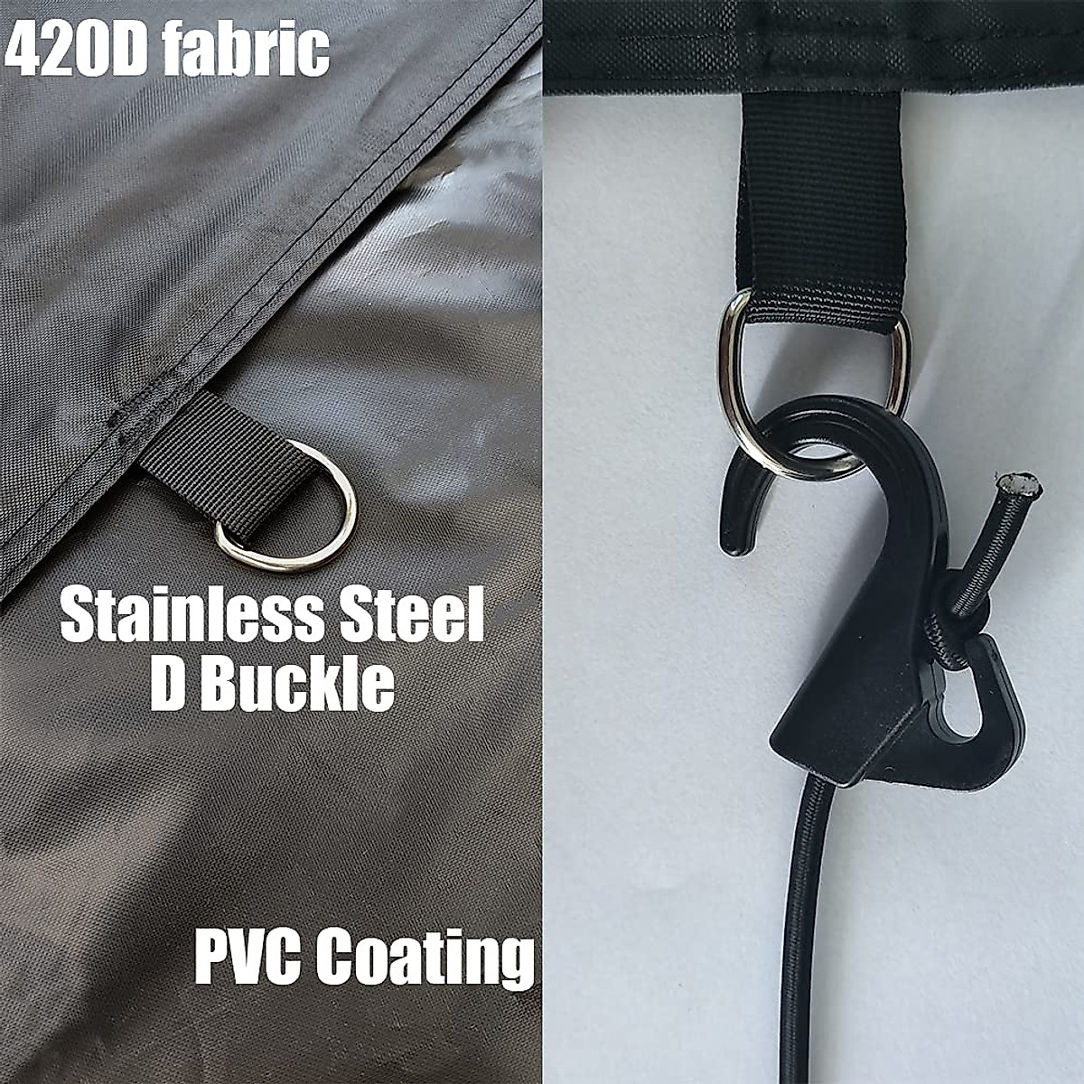 UCEDER 420D Waterproof Oxford Cloth Seal Cockpit Cover, Kayak Cockpit Drape Cover with PVC Coating Maximum Protection for Your Ocean Cockpit(Large 60x29 inch)