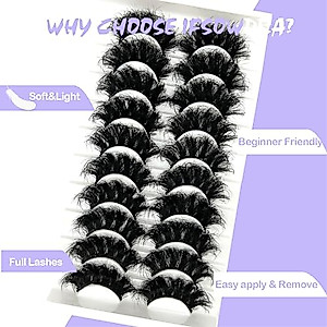 IFSOWDRA Dramatic Mink Lashes Thick Soft 20mm Volume 3D Mink Eye Lashes Pack 25mm Long False Eyelashes Full Strip Lashes That Look Like Extensions