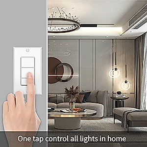 Z-Wave Plus Remote Switch, Scene Wall Switch Controller, 4 Z-Wave Button, Work with Z Wave Hubs(MR40Z)