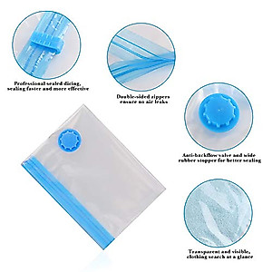 HAWATOUR 10 Pack Vacuum Storage Bags Space Saver Bags for Clothes, Pillow, Towel, Blanket