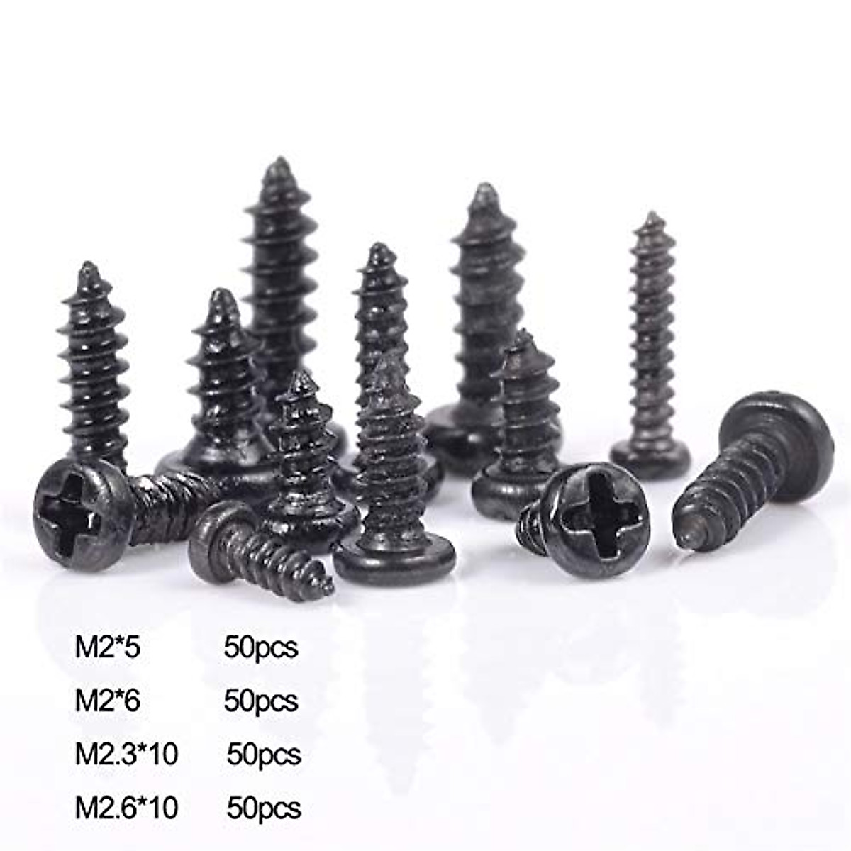 LUANAYUN-PHONE CASE LL-AA 200pcs Pan Head Tapping Screws Set M2 M2.3 M2.6 Round Mini Screw Laptop Computer Screw Cross Wood Screw Set AA-LL (Color : DH PA 200)