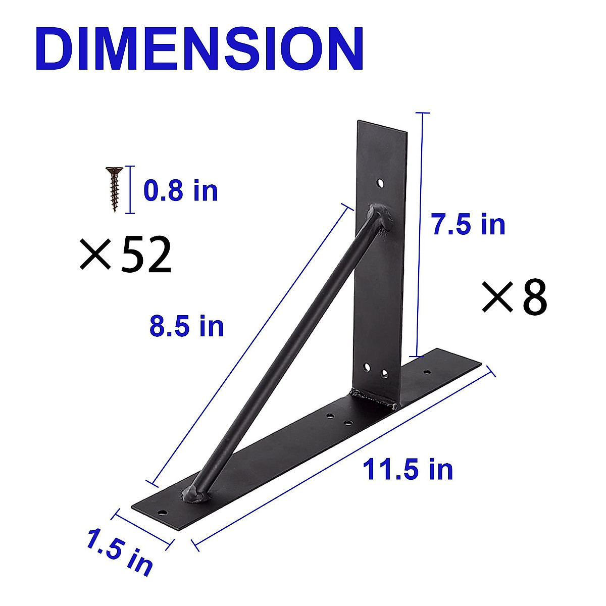 Sag Gate Kit - Set of 2 Gate Corner Bracket 90 Degree Bracket with Gate Hinges Heavy Duty for Wooden Fences - No Sag Gate Corner Brace Bracket for Doors, Driveway, Corral Gates, Wood Windows (8pc)