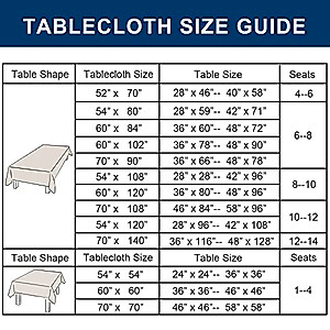 Hiasan Faux Linen Rectangle Tablecloth - Wrinkle and Stain Resistant Washable Table Cloth for Kitchen Dining Room Holiday Table Cover for Party Dinner, Beige, 54 x 80 Inch