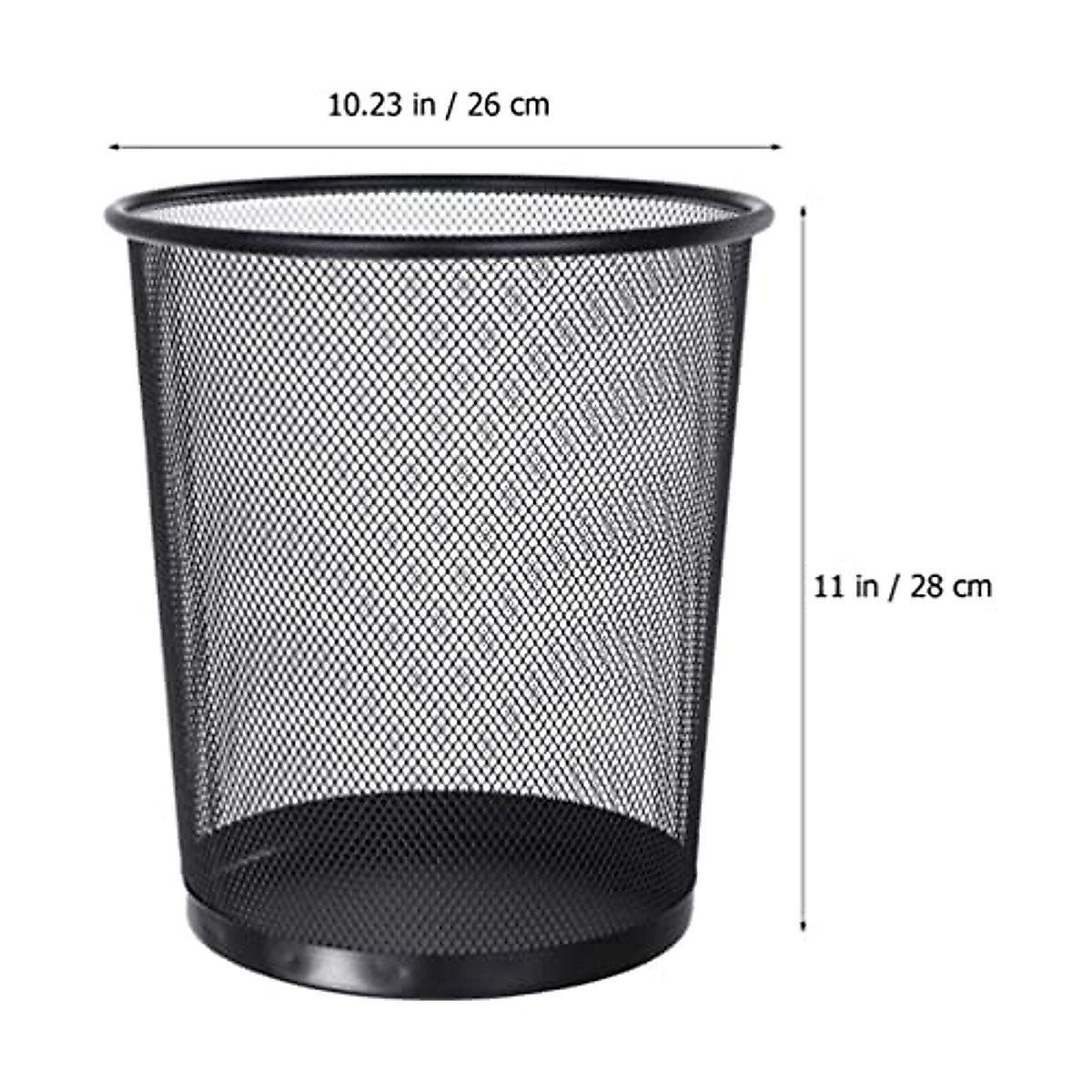 DOITOOL Metal Mesh Waste Basket, Black Wire Mesh Wastebasket for Home or Office, Round Mesh Small Trash Can for Under Desk, Kitchen, Bedroom, Den, or Recycling Can ( 12L )