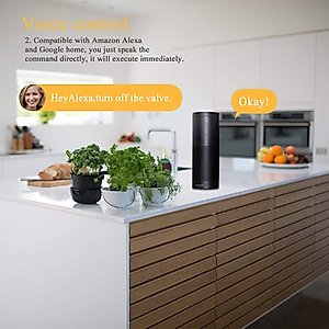 Owfeel WiFi Smart Valve WiFi Control Water Valve Compatible with Alexa, Google and Application Program iOS/Android