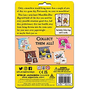 Munchkin Dice Bag: Duck of Doom | Large Drawstring Bag 7” x 7” | Printed Fabric | Holds Over 100 Dice | Includes Two Munchkin Cards | Roleplaying Game Dice Bag | Adventure | from Steve Jackson Games