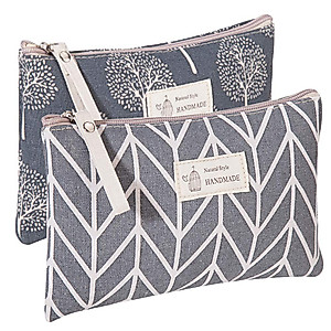 Kimoli 2 Pcs Women Funny Makeup Bag Cute Cosmetic Bag Pouch for Purse Toiletry Bag