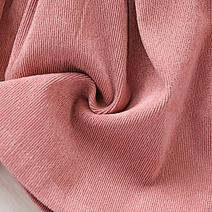 Karuedoo Kids Toddler Baby Girl Corduroy Ruffle Long Sleeve Dress Princess Party Dress Fall Winter Skirt Outfit (A-Pink, 2-3T)