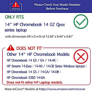 iPearl mCover Hard Shell Case for 14" HP Chromebook 14 G2 Series (14-Q010NR 14-Q020NR 14-Q029WM 14-Q030NR 14-Q070NR, etc) laptops (Red)