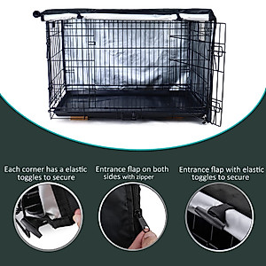 kefit Dog Crate Cover 42 inch, Kennel Cover for Dog Cage, Black