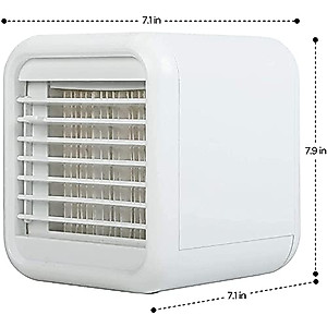 Portable Air Conditioner Fan, Spray humidification, 3 in 1 Air Cooler | Humidifier | Purifier,with 3 Speeds 7 Colors LED Light for Home Office Bedroom