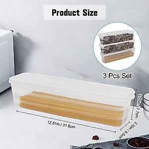 Songaa Pasta Storage Containers with Lids 3PCS, Kitchen Plastic Food Storage Containers for Pantry, BPA Free Pasta organizer for Cereal, Nuts, Eggs, Spaghetti Containers for Organizing Pantry