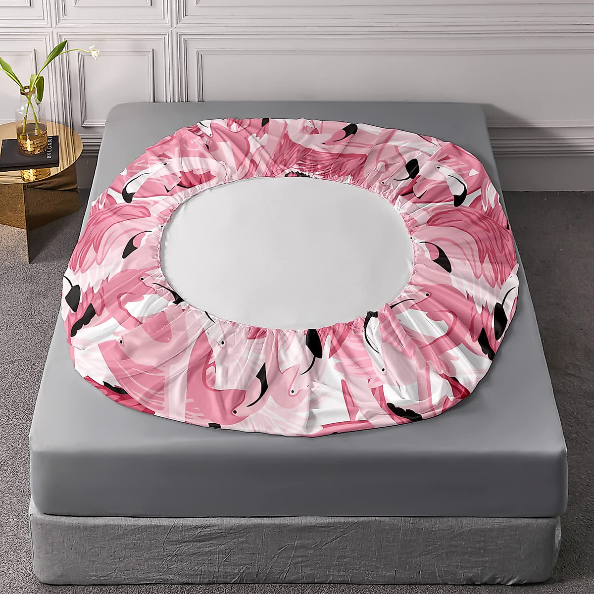 AILONEN Flamingo Fitted Sheet Twin Size, Tropical Flamingo Pattern Bed Sheets for Kids Girls Teens,Flamingo Pattern Sheet Set,Bedding Decor Set,1 Fitted Sheet and 2 Pillow Case,3 Piece