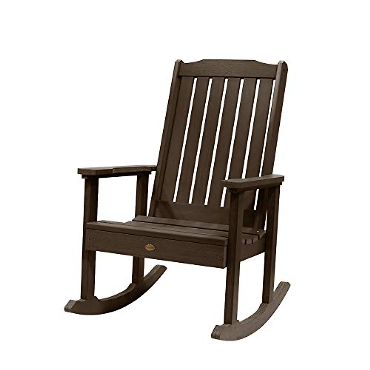 Highwood AD-KITRKCH1-ACE Lehigh 2 Rocking Chairs with Adirondack Side Table, Weathered Acorn