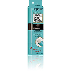L'Oreal Paris Magic Root Precision Temporary Gray Hair Color Concealer Brush, 4 Dark Brown, 0.05 fl; oz.