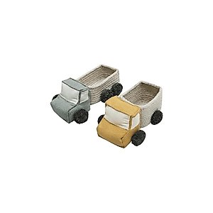 Lorena Canals | Children's Truck Basket Set, blue and yellow, 5" x 9"