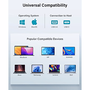 UtechSmart USB C Docking Station Triple Monitor - Universal Laptop Docking Station 12 in 1 for Thunderbolt 3/4, USB C Dock with USB 3.0 and 4K HDMI for MacBook Pro/Air/M1/M2 & Windows Gray