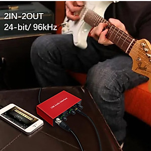 USB Audio Interface with Mic Preamplifier XLR audio interface 48v for streaming Support Instrument Guitar or Bass Smartphone Tablet Computer and Other Equipment Recording