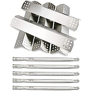 Uniflasy Replacement Parts for Nexgrill 720-0882A Evolution Infrared Plus 5 Burner Gas Grill Repair Part kit for Nexgrill 720-0896 720-0925 720-0896B 720-0896C Heat Plates, Burners Tubes, 5 Pack