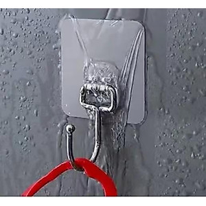 Generic Ultra Strong 50lb (Max) Transparent Self-Adhesive Hooks - Heavy-Duty Wall Hooks for Kitchen, Bathroom, Ceiling, and More - The Ultimate Organizational Solution (Pack of 10), ZJH-G-BST008