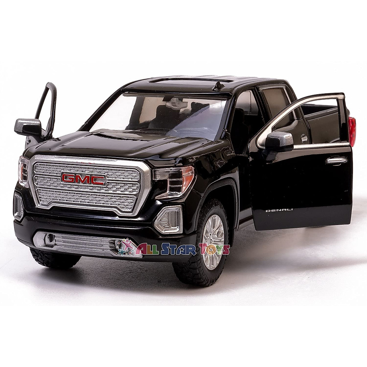 Motor Max 2019 GMC Sierra 1500 Denali Crew Cab Pickup Truck, Black 79362BK - 1/27 Scale Diecast Model Toy Car,unisex-children