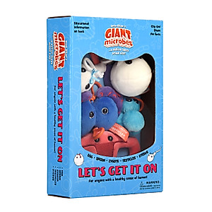 GIANTmicrobes Let’s Get it On Themed Gift Box, medical gag gifts funny, funny doctor gifts, funny nurse gifts, labor and delivery nurse gifts, plush keychain, uterus gifts, reproductive system model