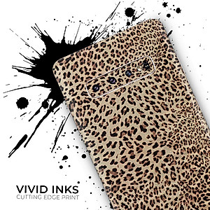 DesignSkinz Brown Vector Leopard Print Protective Vinyl Decal Wrap Skin Cover Compatible with The Samsung Galaxy S20 (Screen Trim & Back Glass Skin)