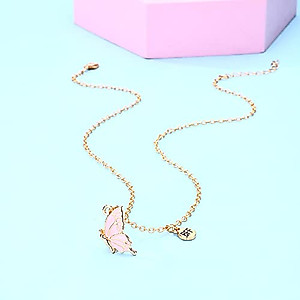 Kefley Best Friend Necklace for 2 Girls Magnetic Butterfly Matching Necklaces for Best Friends Birthday Christmas Gifts for Bff Bestie Necklace for 2 Magnet Necklace