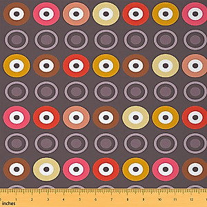 Colorful Polka Dot Upholstery Fabric, Geometric Circle Fabric by The Yard, Retro Modern Art Decorative Fabric, Black Dot Waterproof Outdoor Fabric, DIY Upholstery and Home Accents, 2 Yards