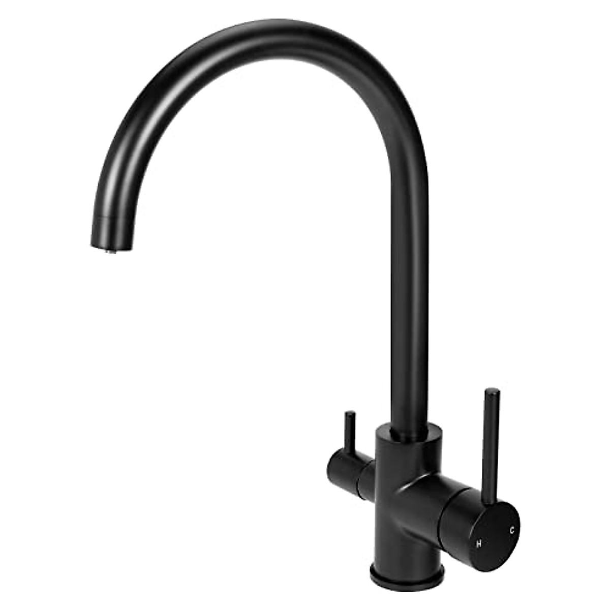 Techzm Tri Flow Water Filtration Kitchen Faucet 3 Way Water Filter Taps Matte Black