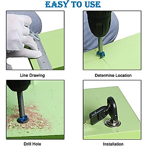 Hegebeck Forstner Drill Bit, 38mm Carbide Woodworking Hole Saw, Wood Drilling Cutter Boring Drill Bits with Round Handle, for Wood, Plastic, Plywood, Blue, 1pcs