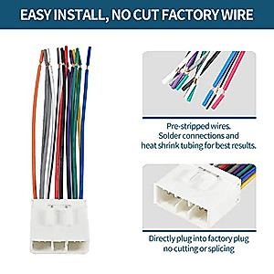 RED WOLF Car Radio Wiring Harness Antenna Adapter Connector Compatible with 1997-2007 Subaru Impreza Outback Forester WRX Legacy Mount Aftermarket Stereo CD Player