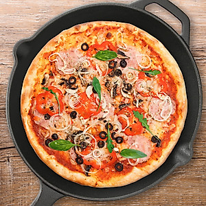 GreatChef Cast Iron Skillet, 10.25 Inch Pre-Seasoned Frying Pan with Silicone Hot Handle Holder - Versatile for Oven, All Stovetop, Grill, Campfire - Searing, Sautéing, Broiling, Frying