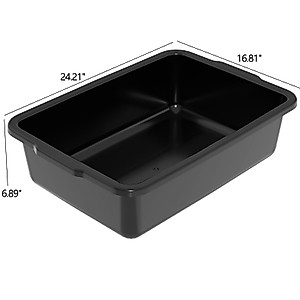 Julyeen 4 Pack 32 L Commercial Restaurant Bus Tubs, Large Plastic Bus Box, Black