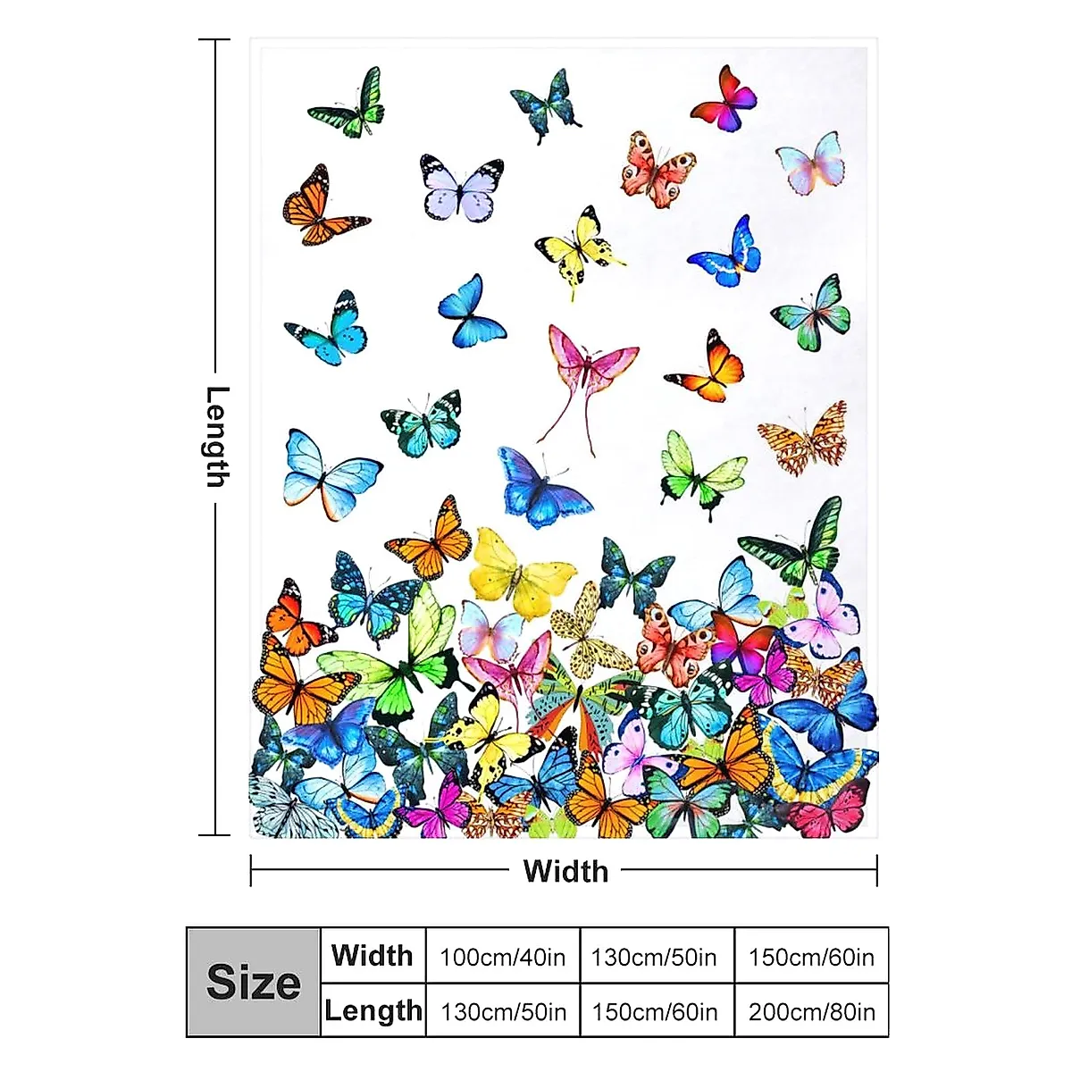 Butterfly Blanket Beautiful Butterfly Throw Blanket Ultra Soft Blankets Lightweight Cozy for Bed Couch Sofa 50"x40"