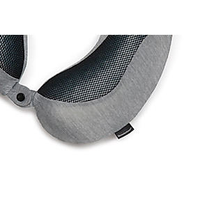 Brookstone Cool Touch Memory Foam Head and Neck Travel Pillow for Vacations, Airplanes, Trains, Buses, and Cars, Dark Grey