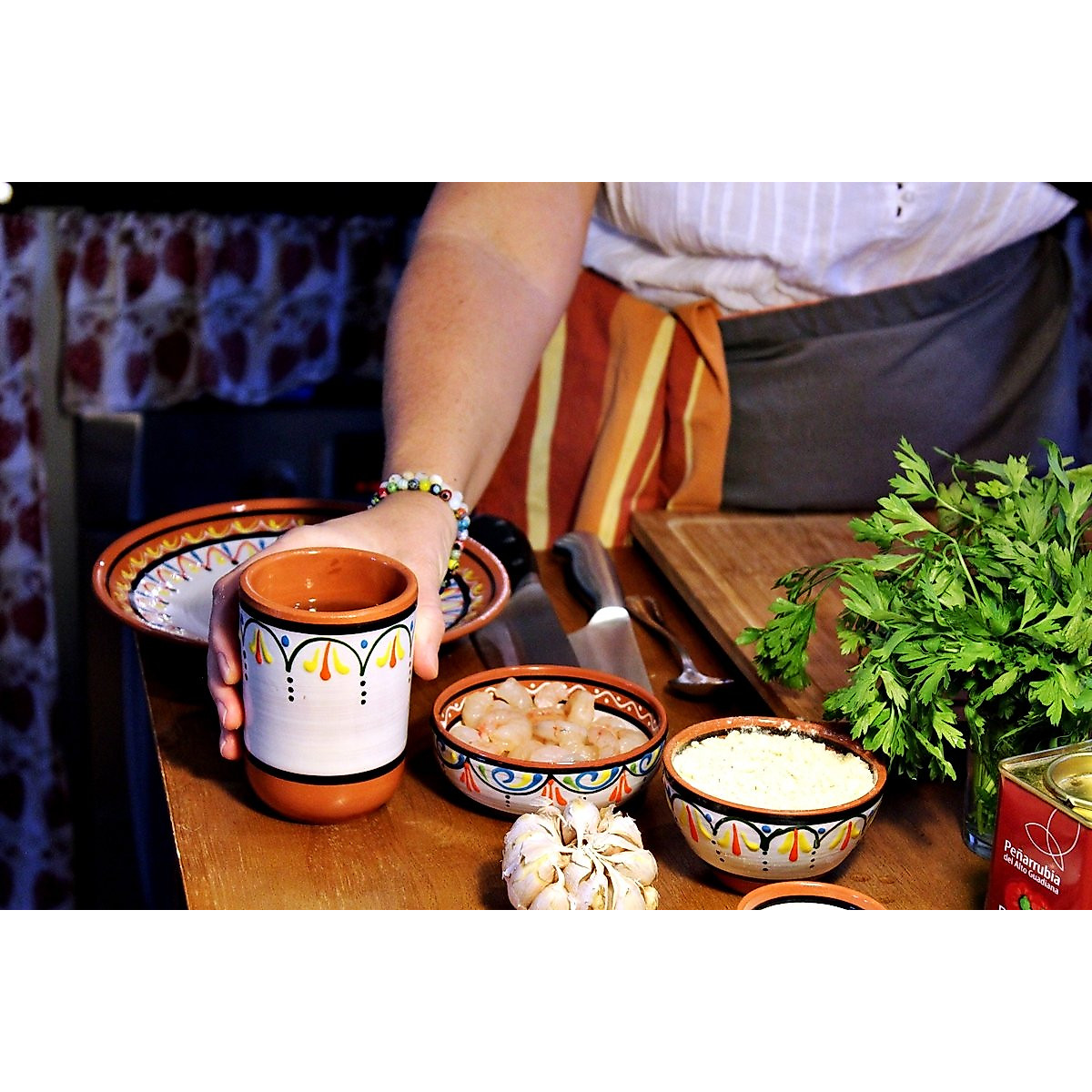 Canyon Cactus Ceramics Spanish Terracotta Set Of 3 Small Dipping Bowls, White