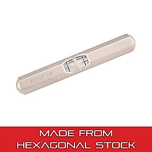Starrett Pocket Level with Main Vial - Ideal for Machine Shop and Tool Room Use - 3-1/2" (88mm) Length, Satin Nickel-Plated Finish, Hexagon Stock with Convex Ends - 135B