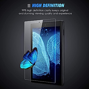 [2-Pack] Macoku All-New Fire 7 Screen Protector (2019/2017 Release -9th /7th Generation) Bubble-Free High Sensitivity Anti Fingerprint Scratch Tempered Glass/HD / 9H Hardness (2 Pack)