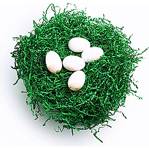 Easter Grass Green Crinkle Paper Shred Filler for Gift Wrapping, Basket Filling, Party Decoration, Basket Grass Stuffers(8 oz)