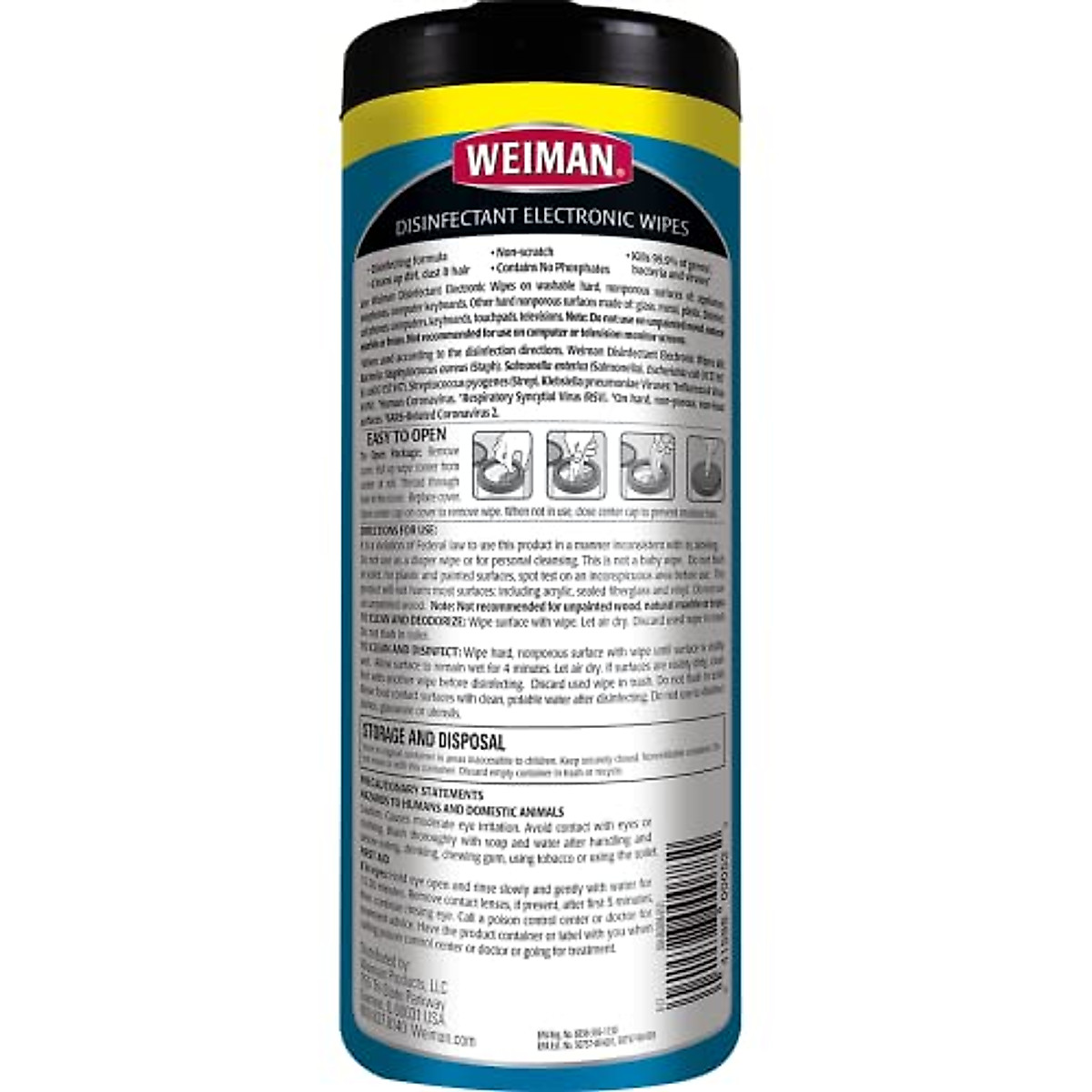 Weiman Electronic & Screen Disinfecting Wipes - Safely Clean and Disinfect Your Phone, Laptop Keyboard, Tablets, Lens Wipes - 30 Count | 2 Pack with MicroFiber Towel Included