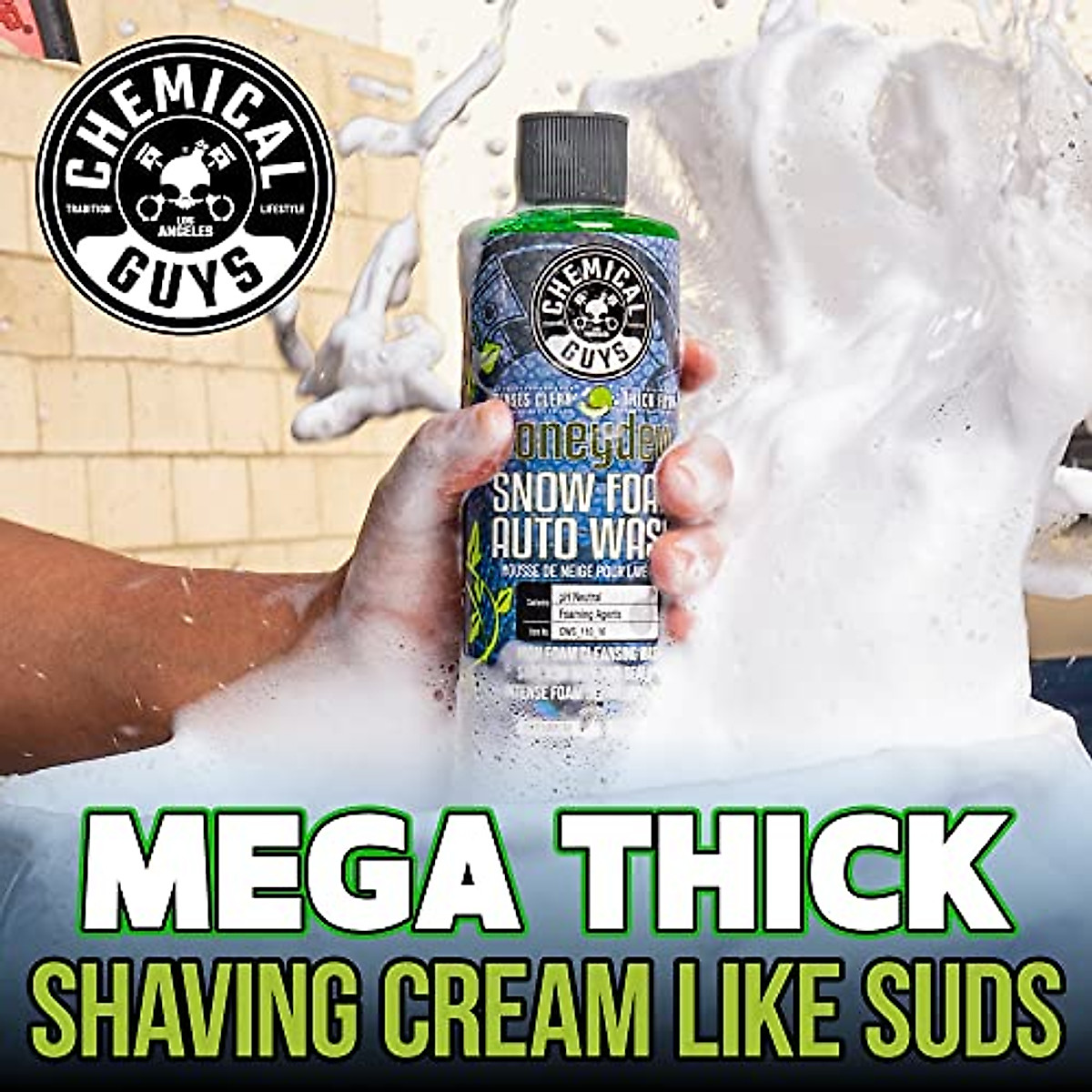 Chemical Guys CWS_110_64 Honeydew Snow Foam Car Wash Soap (Works with Foam Cannons, Foam Guns or Bucket Washes) Safe for Cars, Trucks, Motorcycles, RVs & More, 64 fl oz (Half Gallon), Honeydew Scent