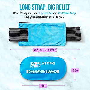Reusable Hot and Cold Gel Ice Pack Wrap (4 Pack) for Injuries - Adjustable & Flexible for Knees, Back, Shoulders, Arms, and Legs - Reusable