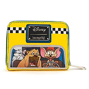 Loungefly x Disney Oliver and Company Taxi Ride Zip-Around Wallet (Blue/Yellow, One Size)