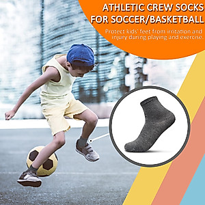 Kids Crew Socks, Mid Cut Socks for Toddler Kids Boys Girls(4-7 Years), 20 Pairs Athletic Mid Calf Socks Multipack