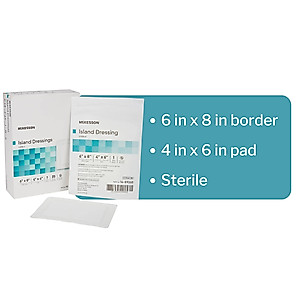 McKesson Island Dressing, Sterile, Polypropylene/Rayon, 6 in x 8 in, 25 Count, 1 Pack