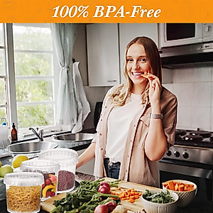 Mumufy 18 Sets 64 oz Plastic Storage Container with Lid Deli Food Container Ice Cream Container Storage Container with Lid Kitchen Large Round Clear Bucket for Soup Freezer Dishwasher Microwave Safe