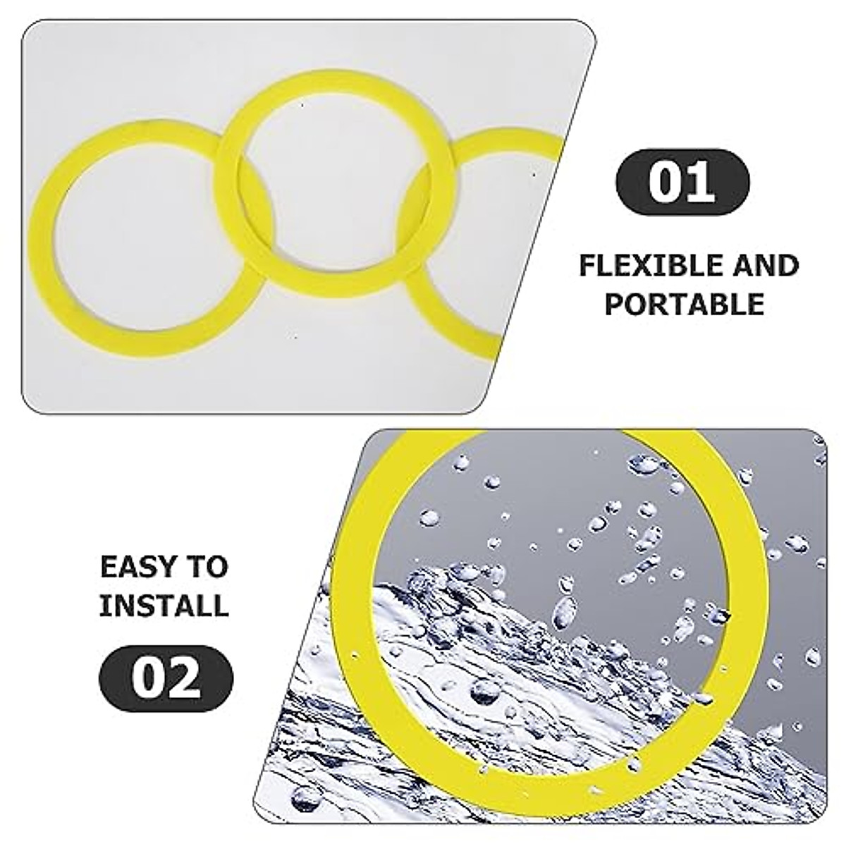 Angoily Toilet Tank Parts 2pcs Flush Valve Seal Silicone Rings Toilet Replacement Flushing Gasket Toilet Tank Parts Seal Rings Bathroom Toilet Repair Parts Toilet Parts Replacement Kit